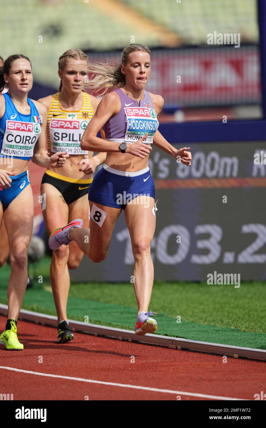 Keely Hodgkinson running the 800 meters at the European Athletics ...