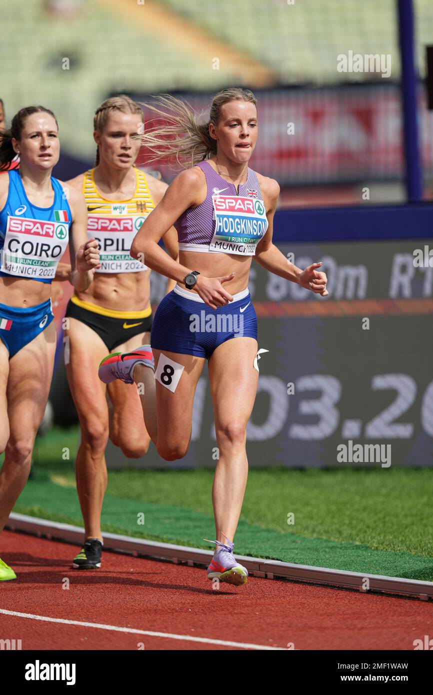 Keely Hodgkinson running the 800 meters at the European Athletics ...
