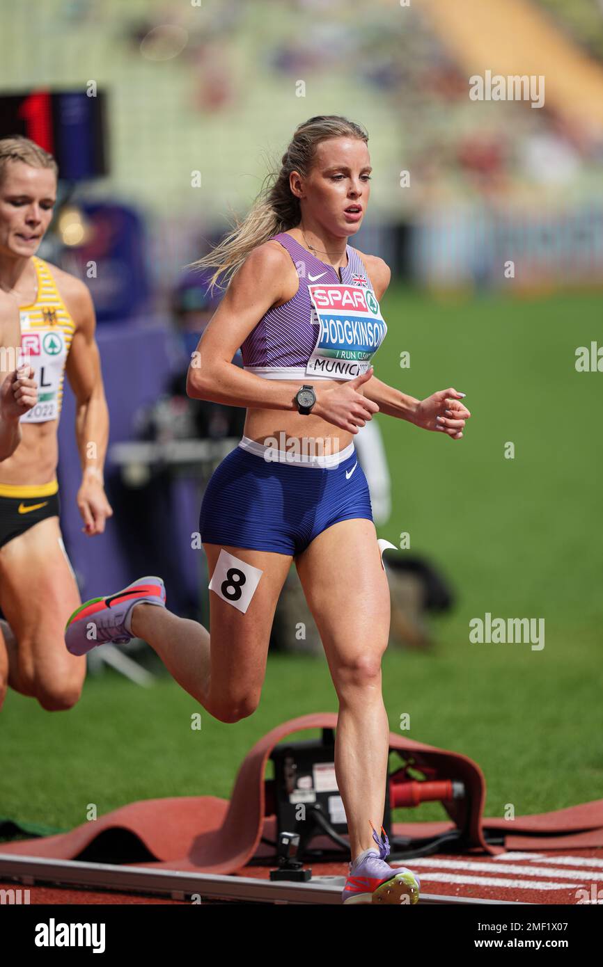 Keely Hodgkinson running the 800 meters at the European Athletics ...