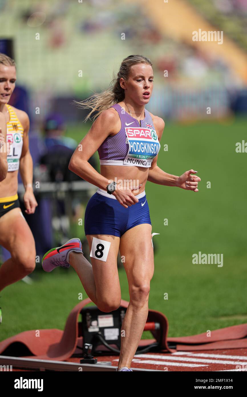 Keely Hodgkinson running the 800 meters at the European Athletics ...