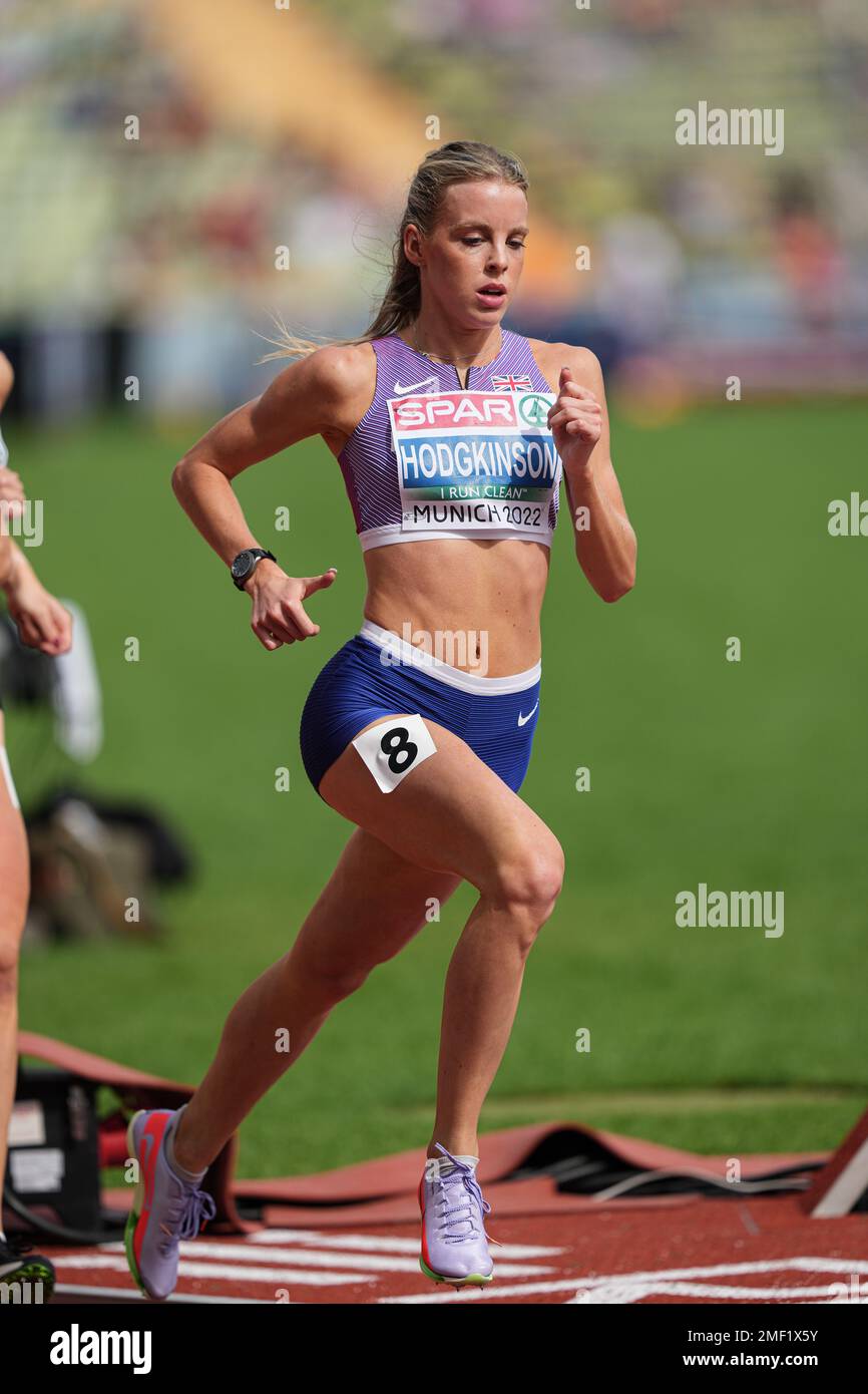 Keely Hodgkinson running the 800 meters at the European Athletics ...