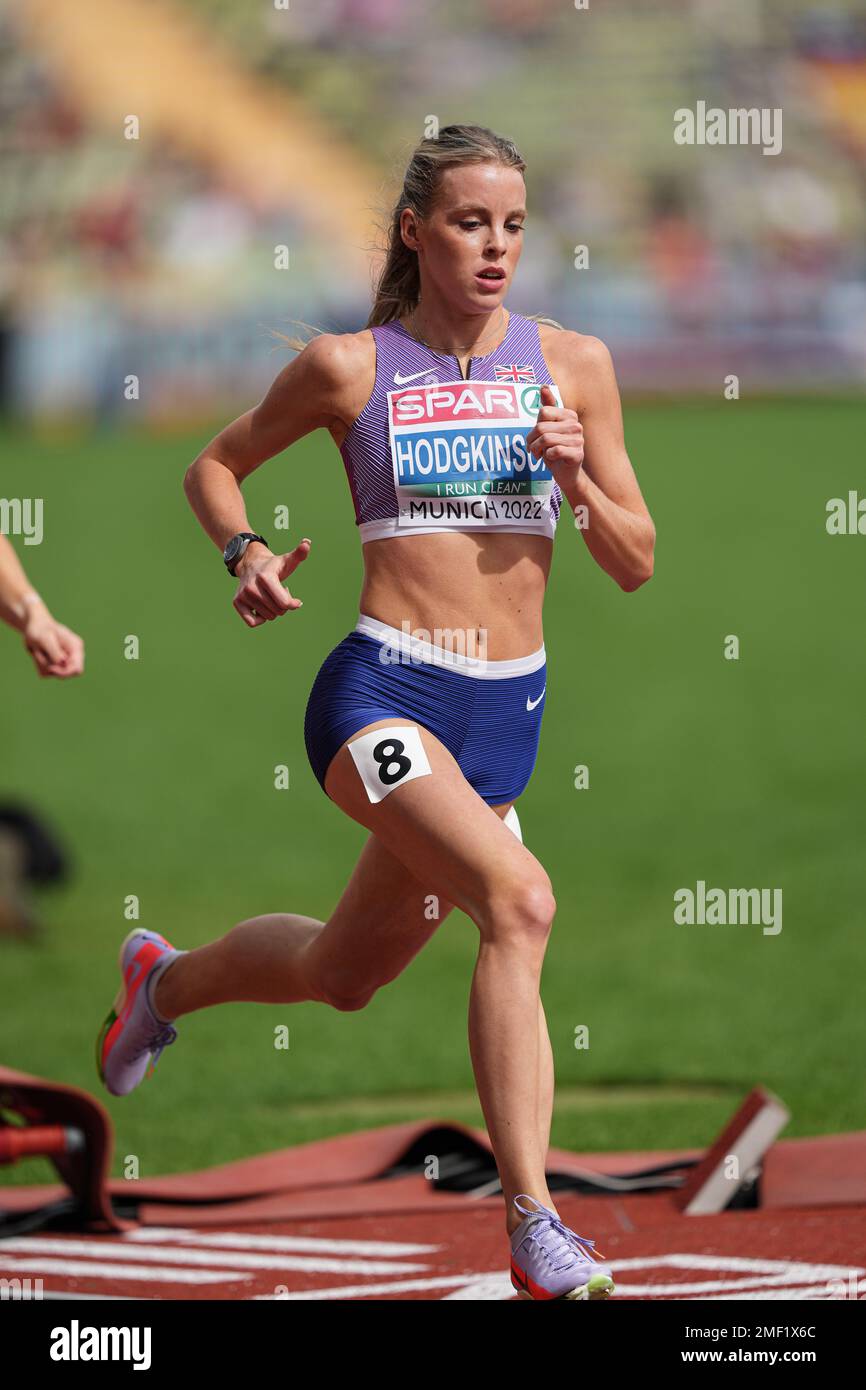 Keely Hodgkinson running the 800 meters at the European Athletics ...