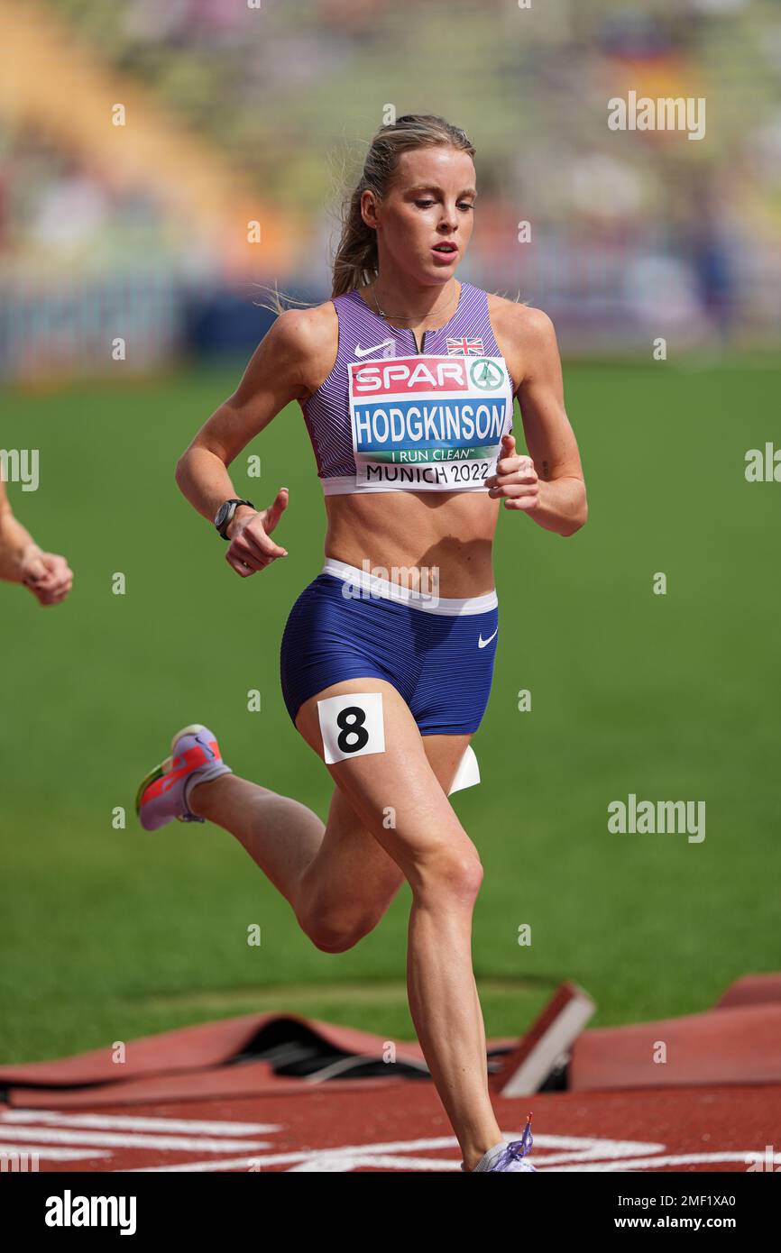 Keely Hodgkinson running the 800 meters at the European Athletics ...