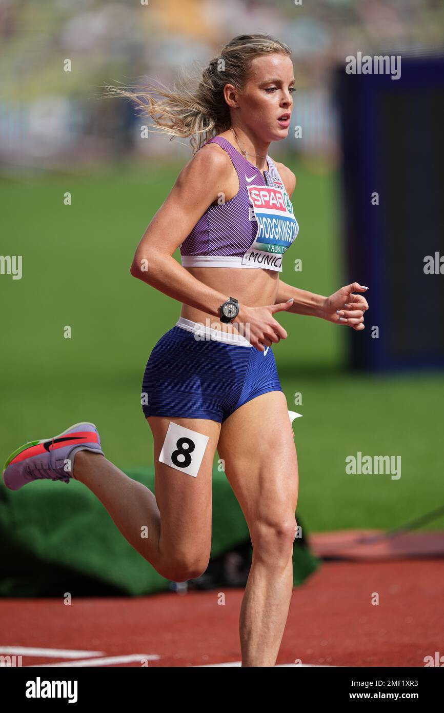 Keely Hodgkinson running the 800 meters at the European Athletics ...