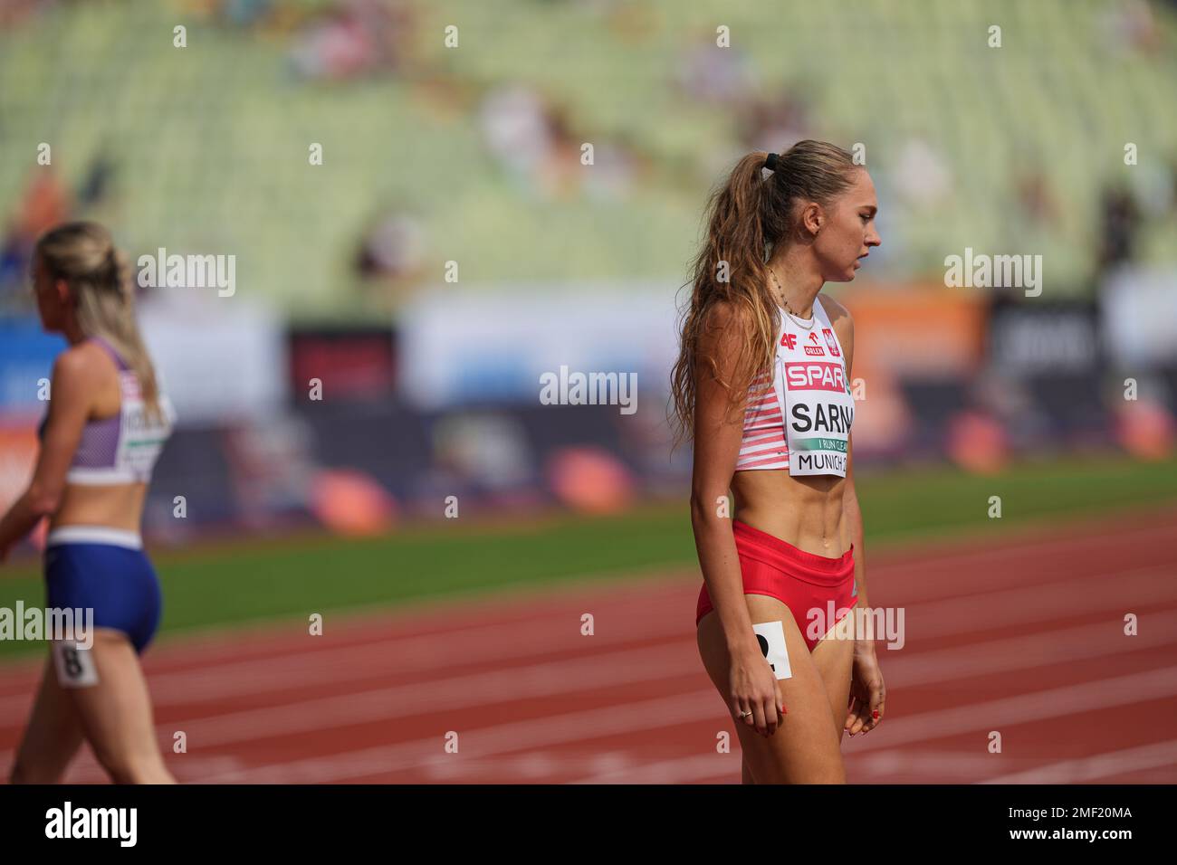 Angelika Sarna participating in the 800 meters of the European ...