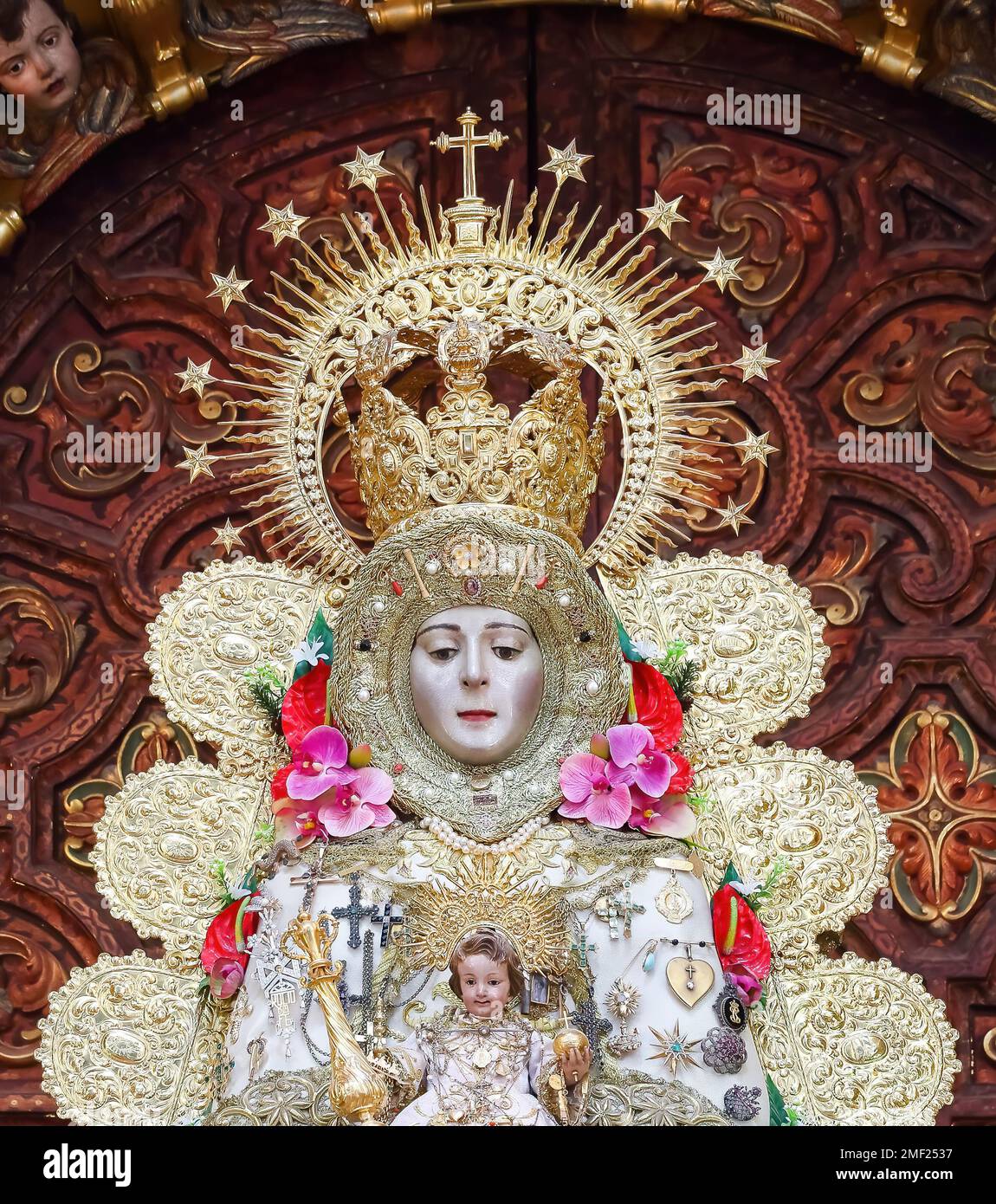 Image of the Virgen del Rocio, inside of the Ermita del Rocio ...