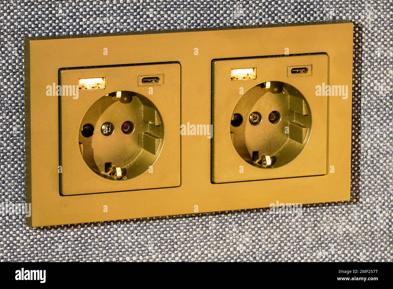 220V, USB and USB type C sockets are built into the fabric surface of ...