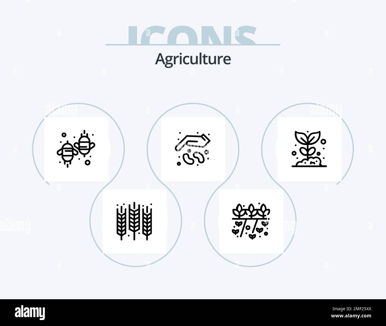 Agriculture Line Icon Pack 5 Icon Design. . barn. grower. agriculture ...