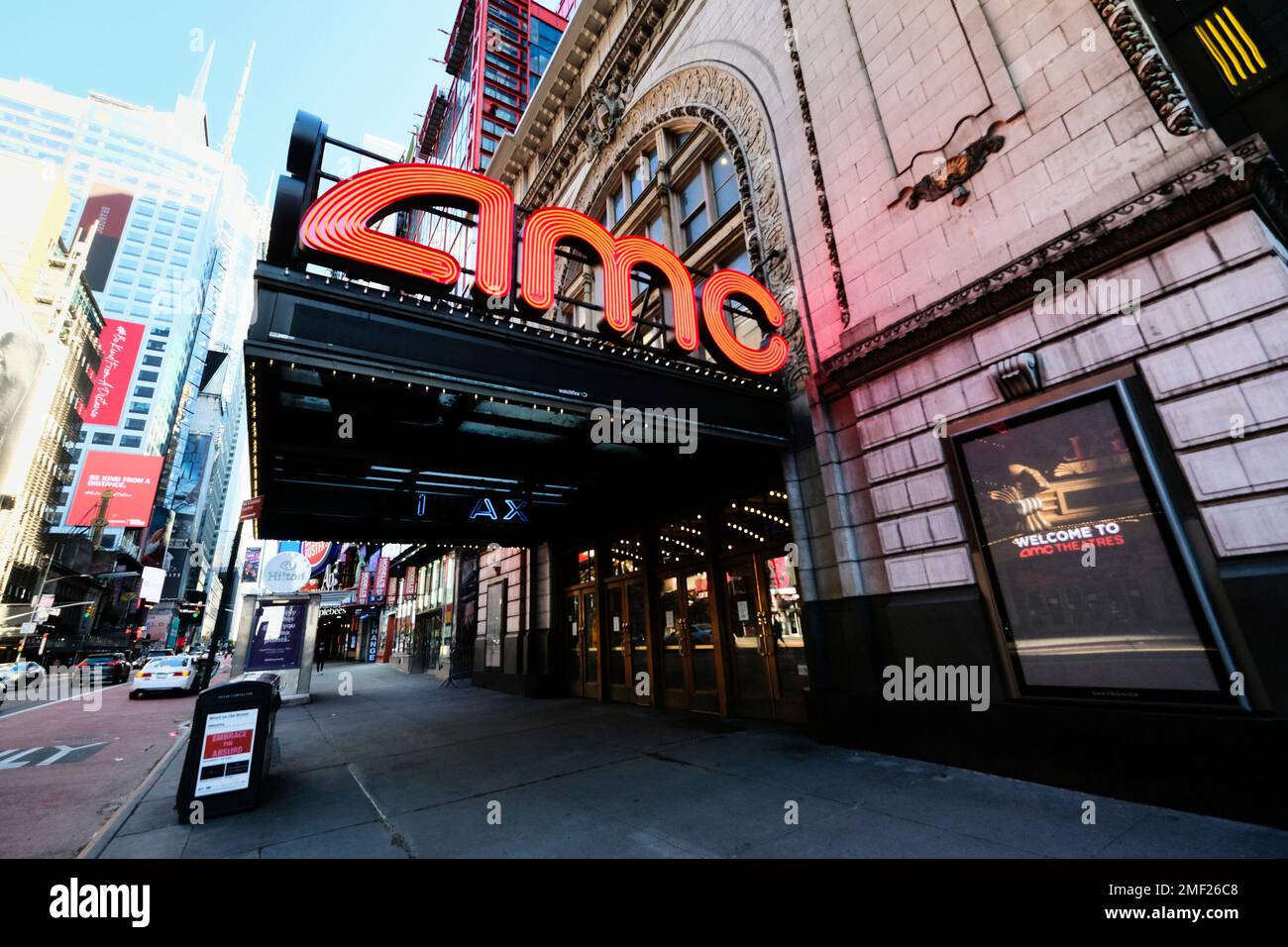 FILE - The AMC Empire 25 theatre appears on 42nd Street on May 13, 2020 ...