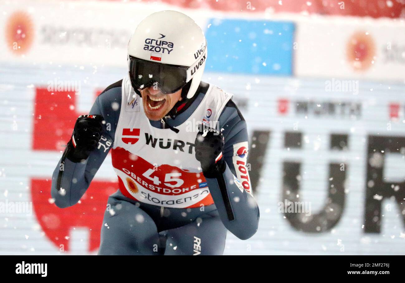 Poland's Piotr Zyla reacts after his run during the WSC Men's Large ...