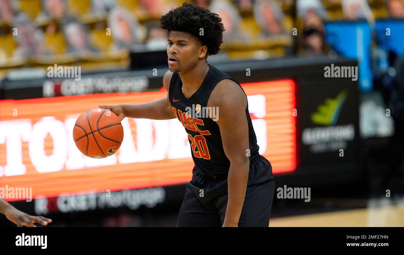 USC guard Ethan Anderson (20) in the first half of an NCAA college ...