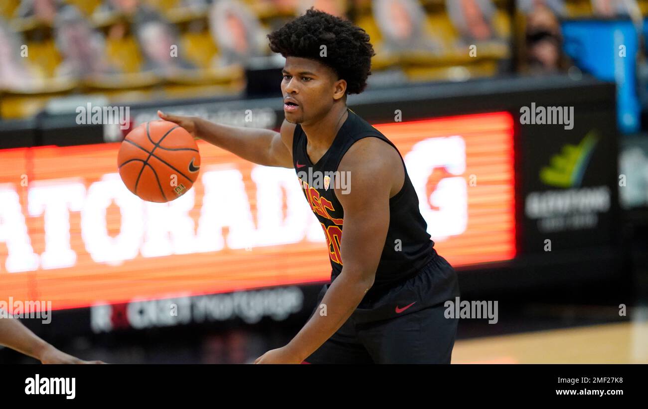 USC guard Ethan Anderson (20) in the first half of an NCAA college ...