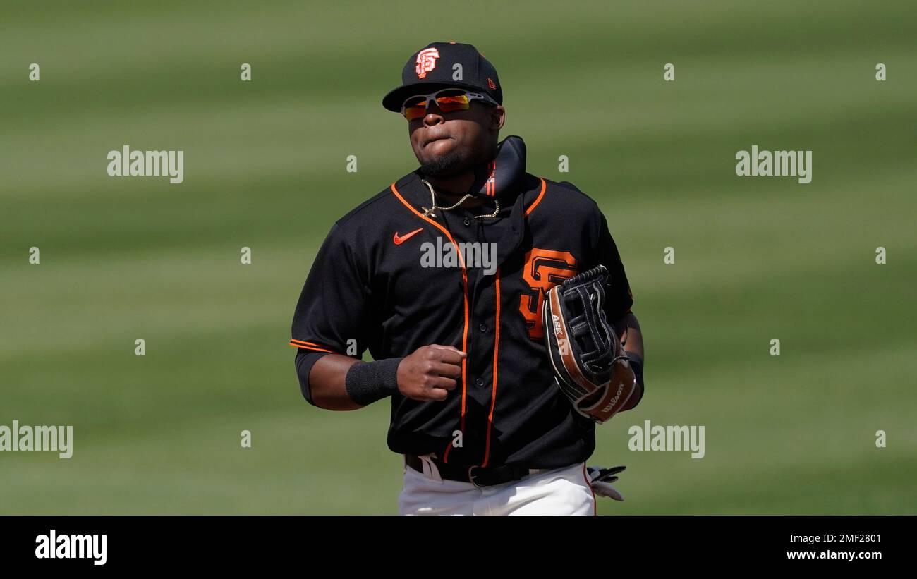 San Francisco Giants outfielder Luis Alexander Basabe runs to the ...