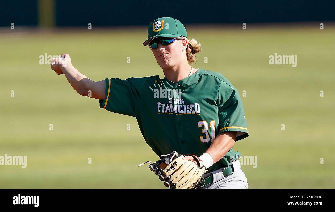 University of San Francisco second baseman Luke Keaschall (31) throws ...