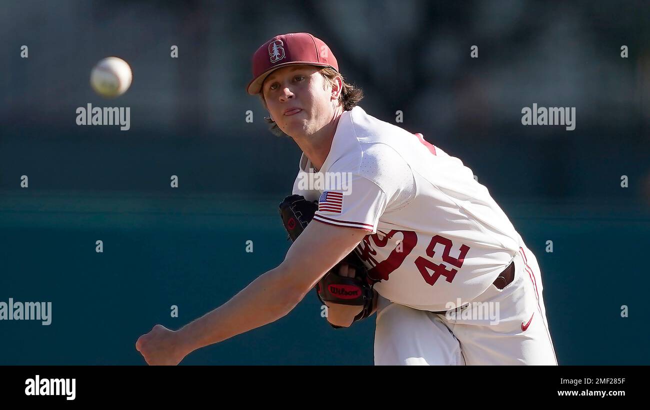 Stanford pitcher Austin Weiermiller (42) throws against the University ...