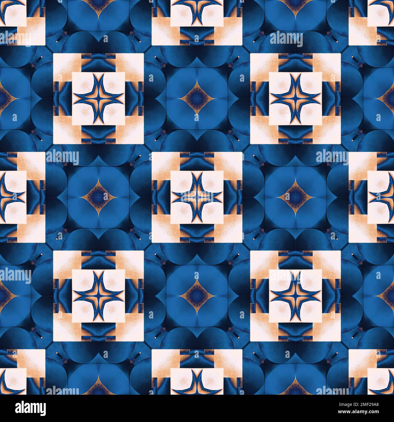 Indigo Blue white watercolor batik blur azulejos tile background ...