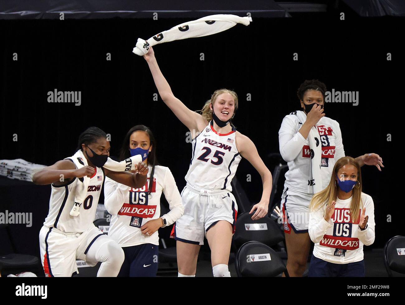 Arizona forward Cate Reese (25) reacts after a basket during the second ...