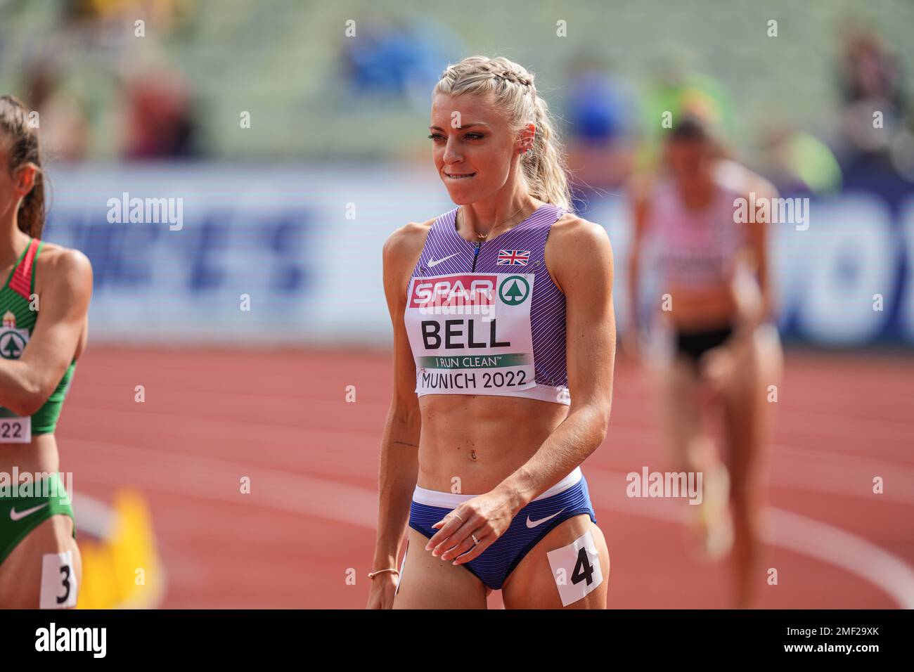 Alexandra Bell participating in the 800 meters of the European ...