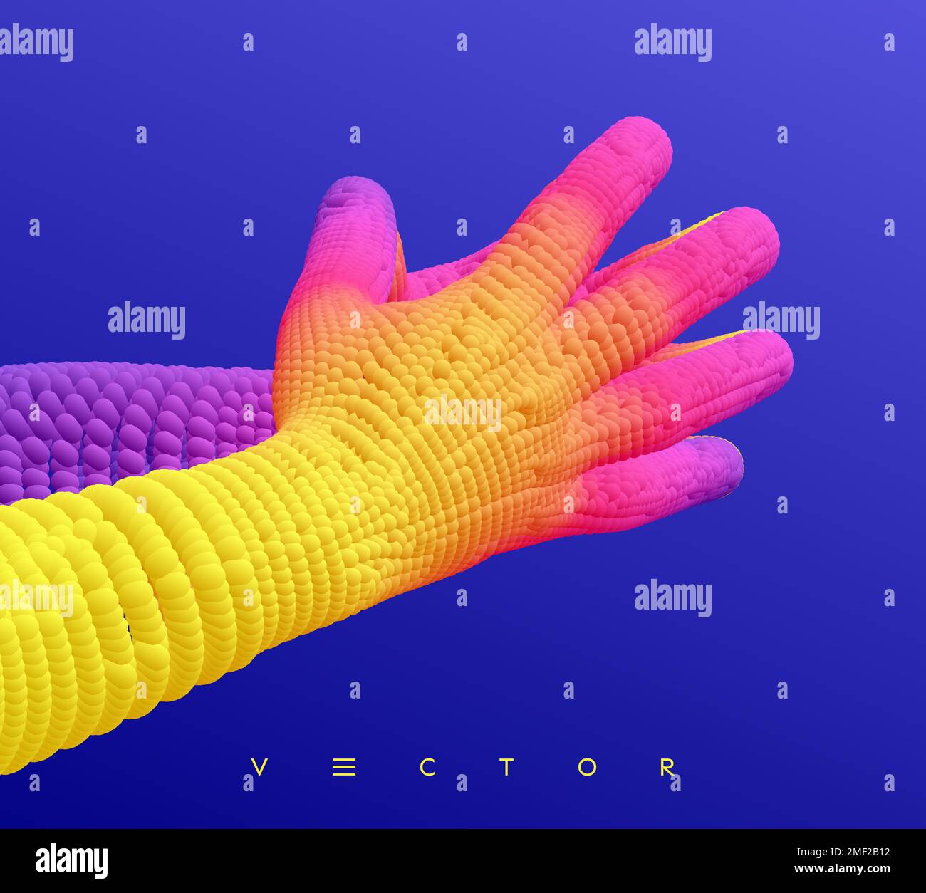 Two human hands. Connection structure. Business concept. 3D vector ...