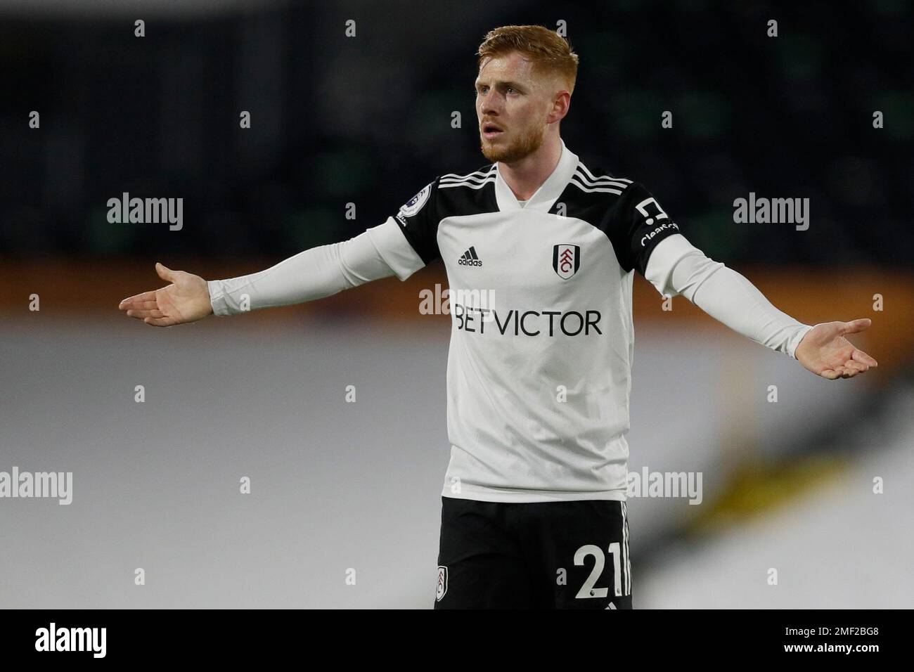 Fulham's Harrison Reed reacts during the English Premier League soccer ...