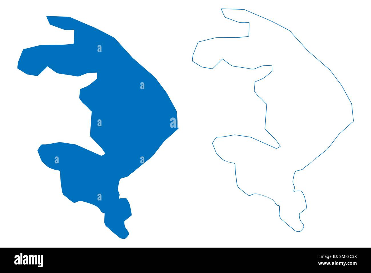 Lake Larnaca (Republic of Cyprus) map vector illustration, scribble ...