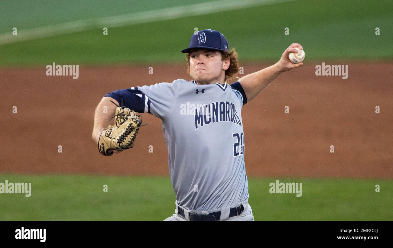 Old Dominion's Joey Dechiaro (20) pitches during an NCAA baseball game ...