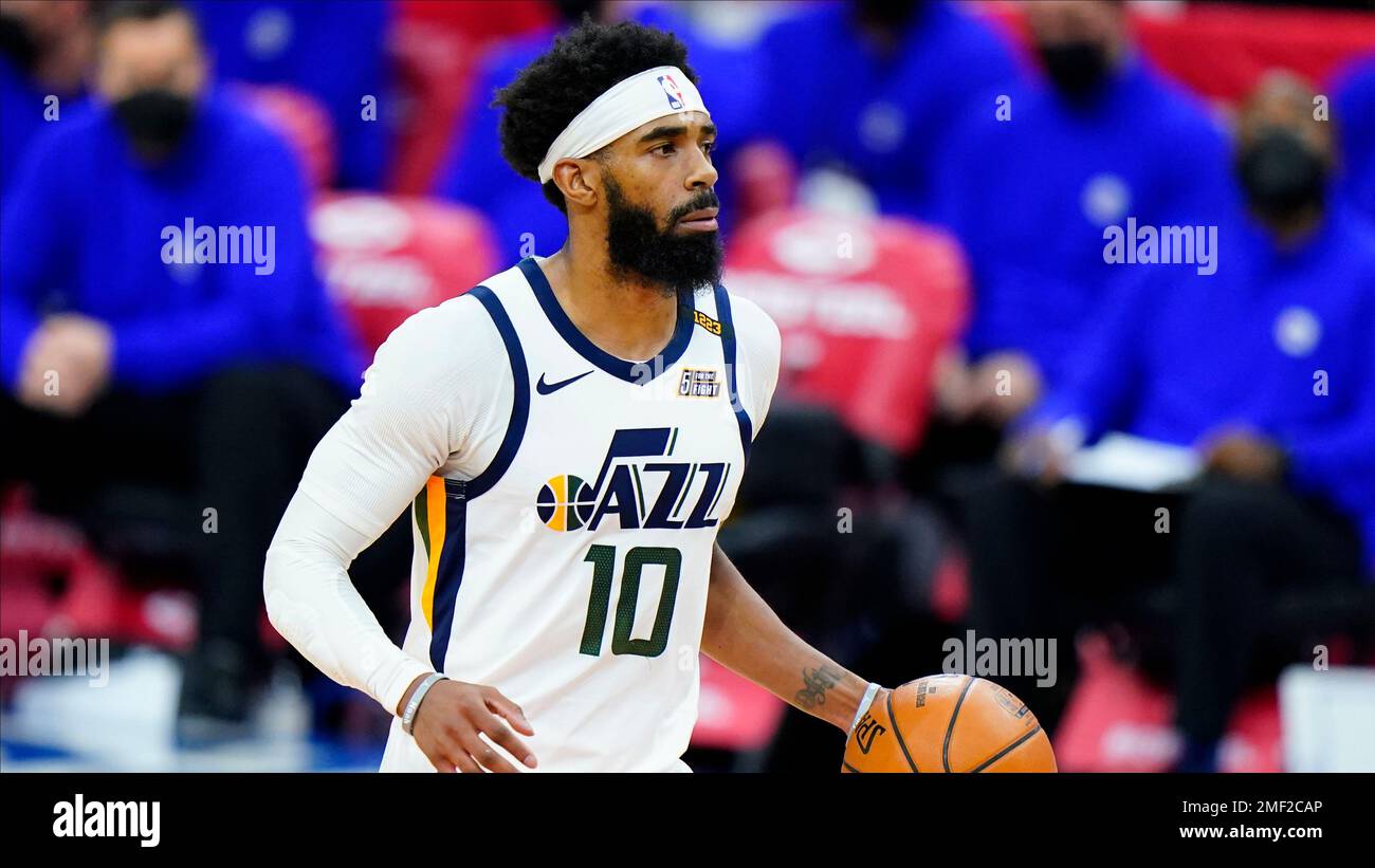 Utah Jazz's Mike Conley plays during an NBA basketball game against the ...