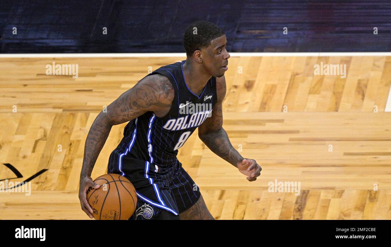 Orlando Magic forward Dwayne Bacon (8) sets up a play during the second ...