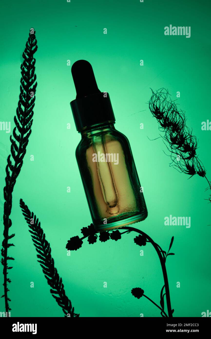 Violet bottle with oil or serum in a trendy colors Stock Photo - Alamy