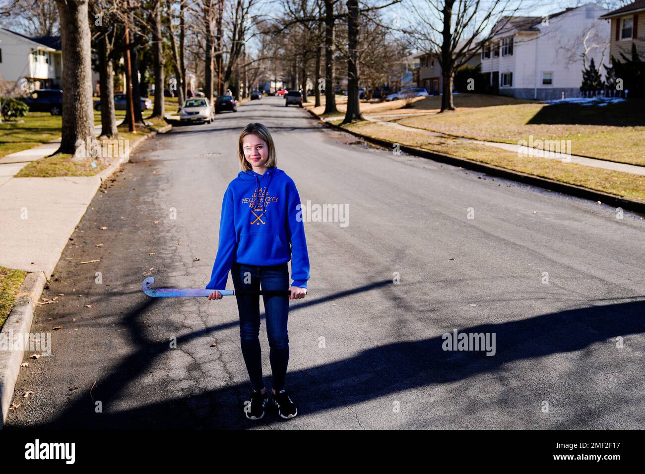 Rebekah Bruesehoff, 14, poses for a portrait in New Jersey, Friday, Feb ...