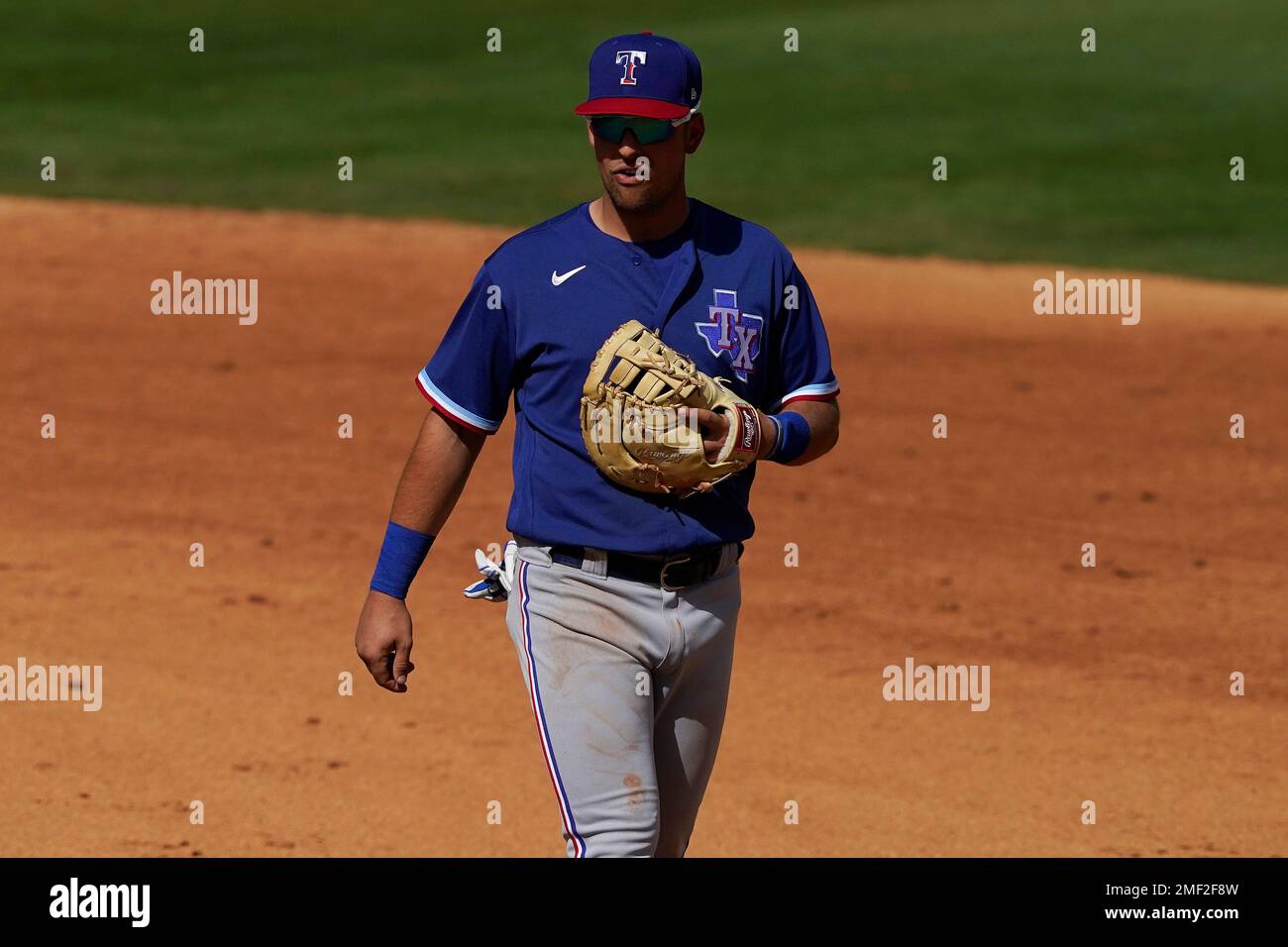 Texas Rangers first baseman Nate Lowe during the second inning of a ...