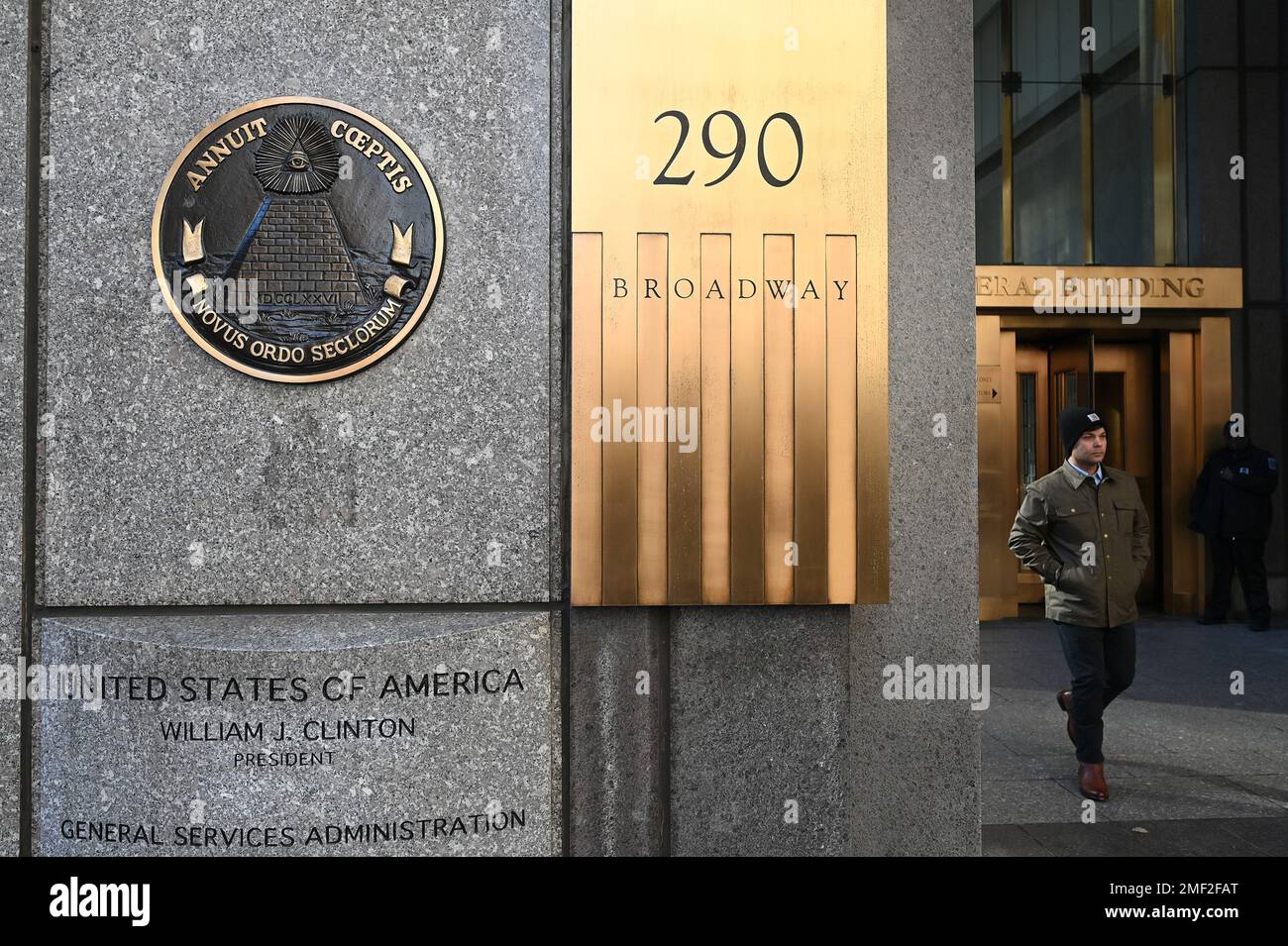 New York, USA. 24th Jan, 2023. View of Ted Weiss Federal Building where ...