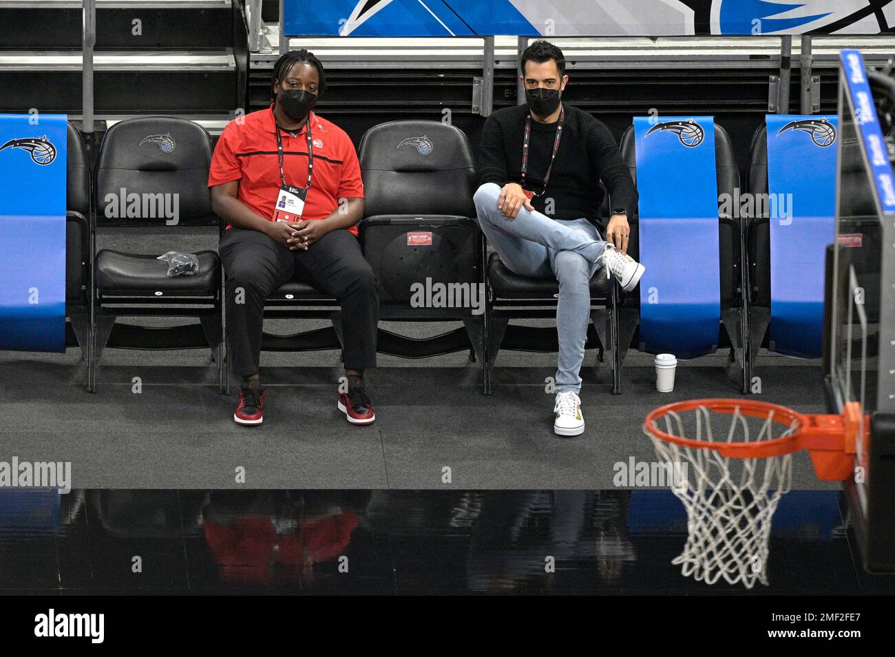 Atlanta Hawks assistant general manager Landry Fields, right, and Lakea ...