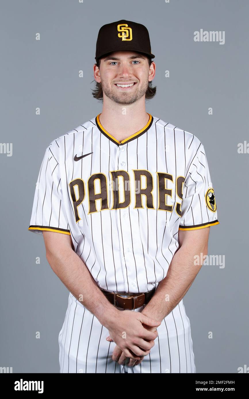 This is a 2021 photo of Aaron Leasher of the San Diego Padres baseball ...