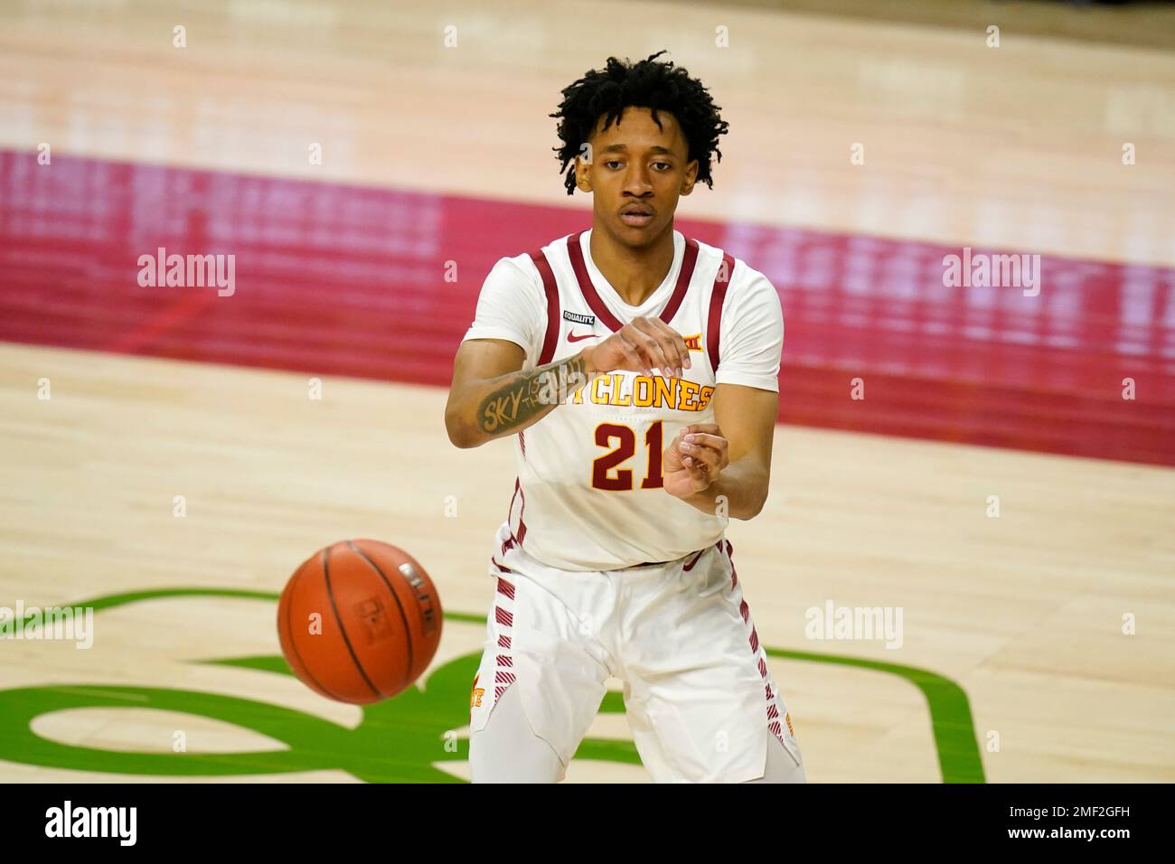 Iowa State guard Jaden Walker poses during the second half of an NCAA ...