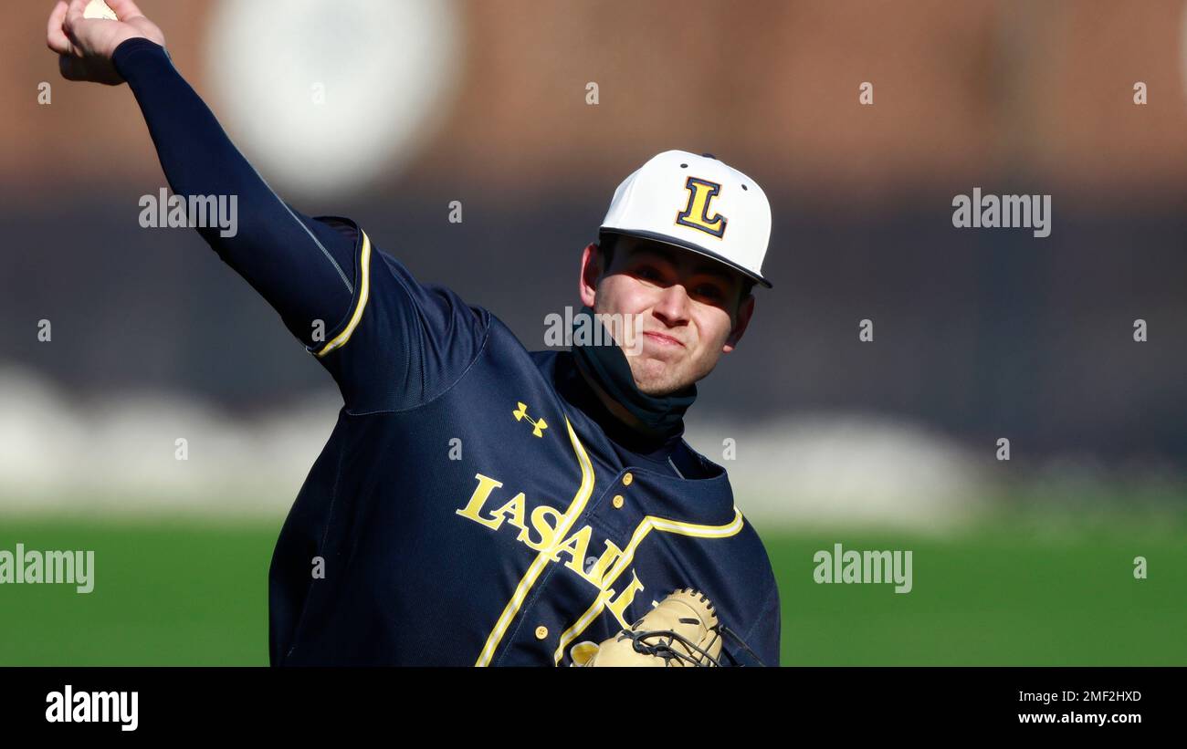 LaSalle pitcher Nick Hammer throws against Delaware State during an ...
