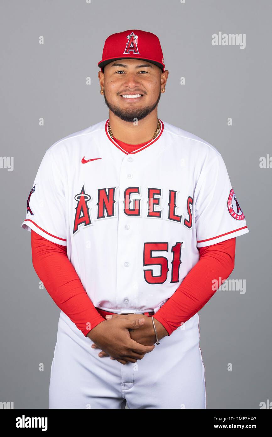This is a 2021 photo of Jaime Barria of the Los Angeles Angels baseball ...
