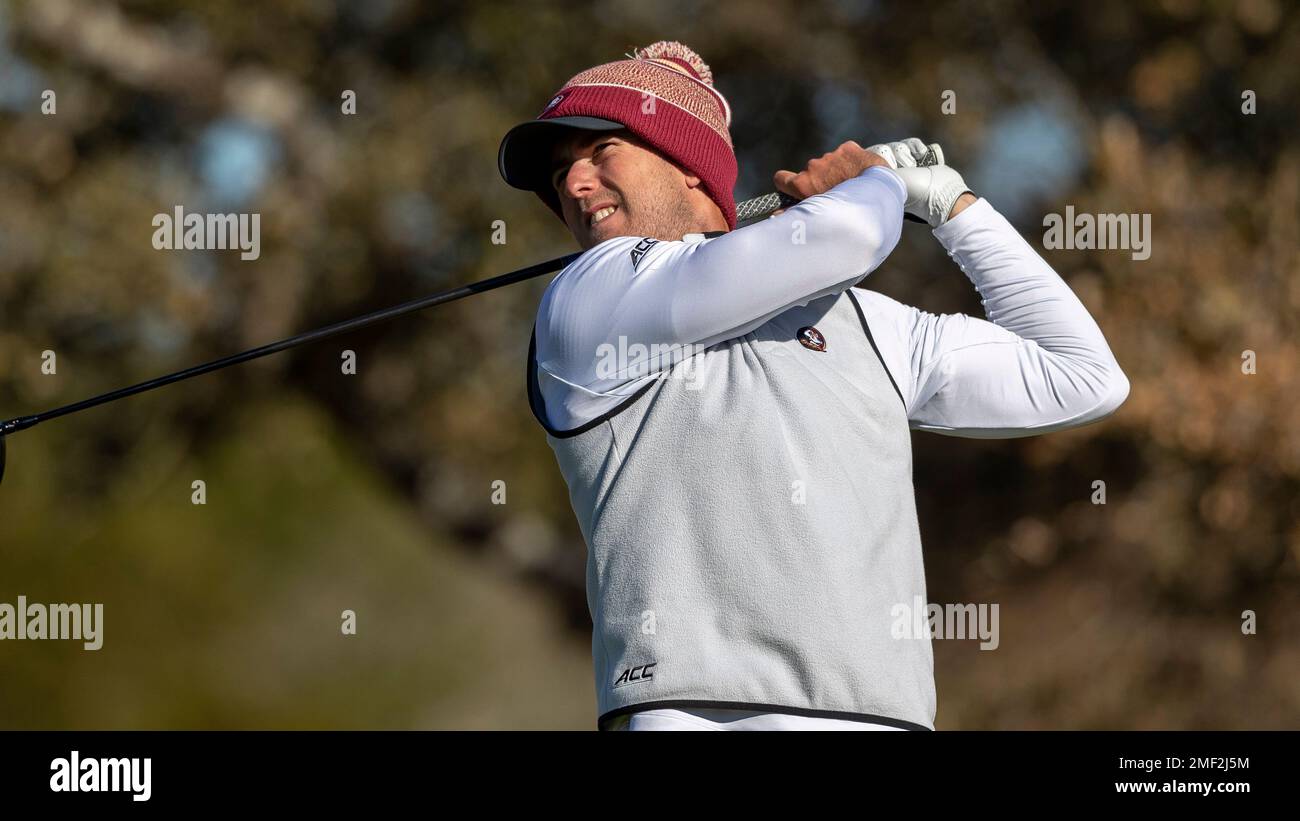 Florida State freshman Frederik Kjettrup hits from the 2nd tee box ...