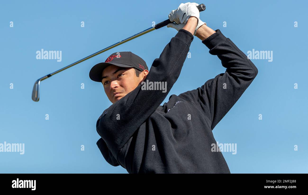 Oklahoma junior Patrick Welch hits from the 3rd tee box during an NCAA ...