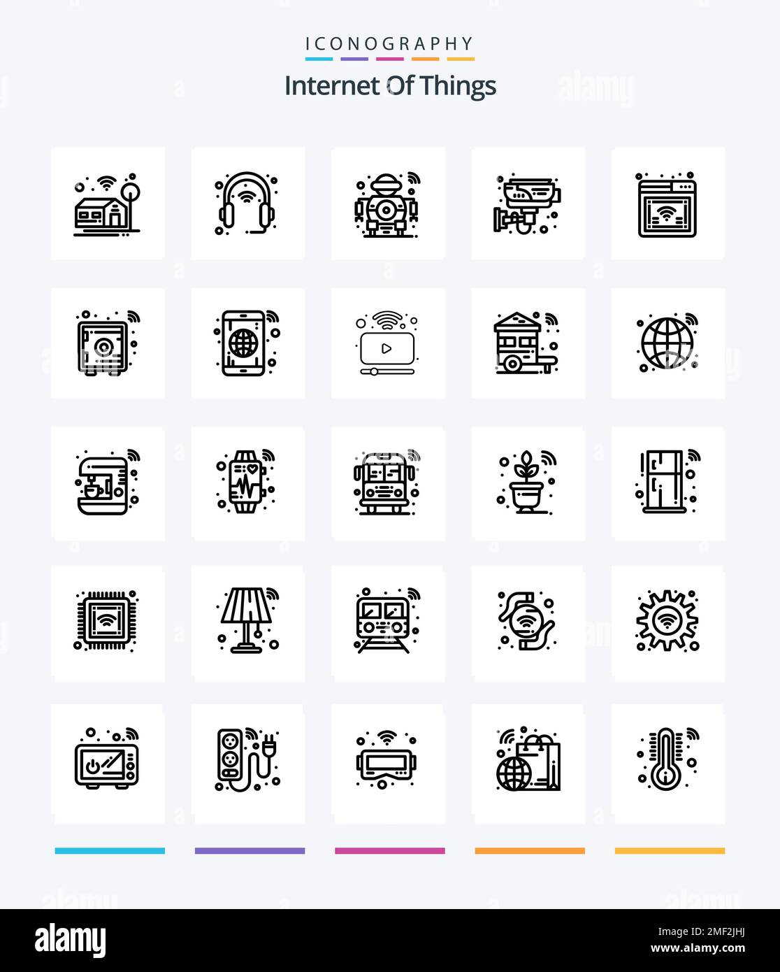 Creative Internet Of Things 25 OutLine icon pack Such As technology ...