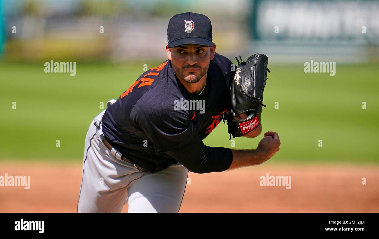Detroit Tigers' Bryan Garcia delivers during the third inning of a ...
