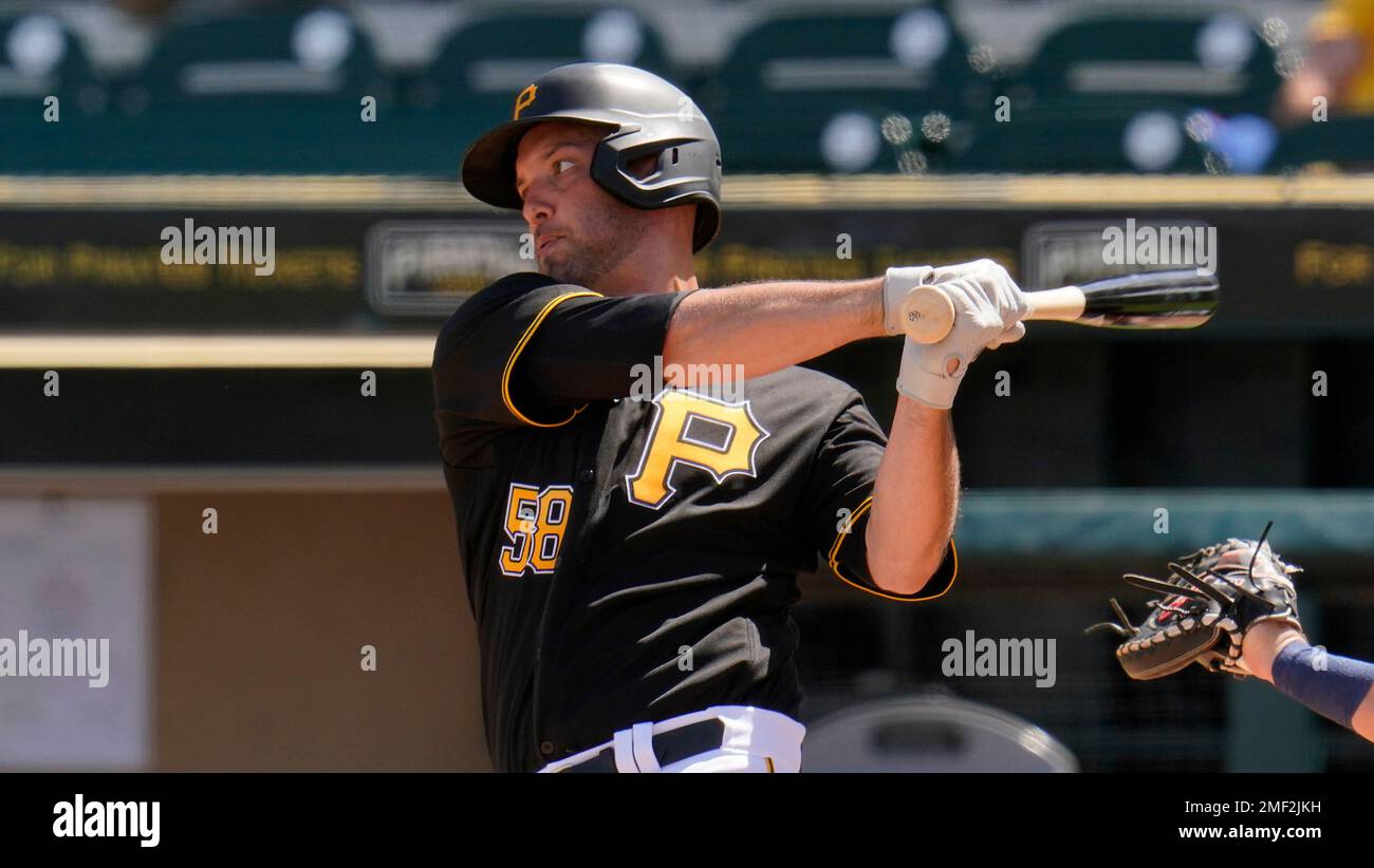 Pittsburgh Pirates' Jacob Stallings bats during a spring training ...