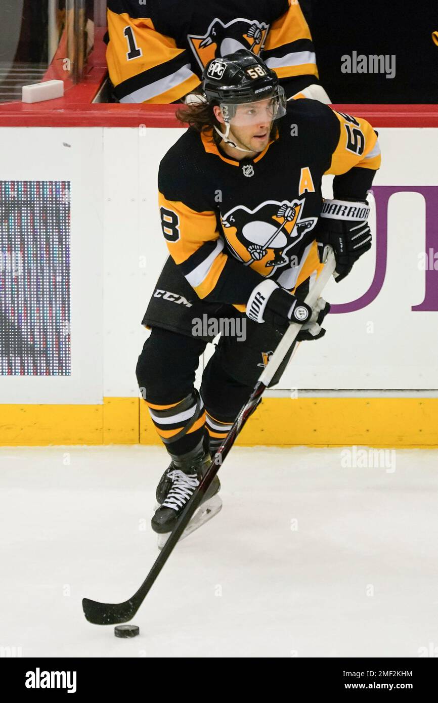 Pittsburgh Penguins' Kris Letang (58) plays against the Philadelphia ...