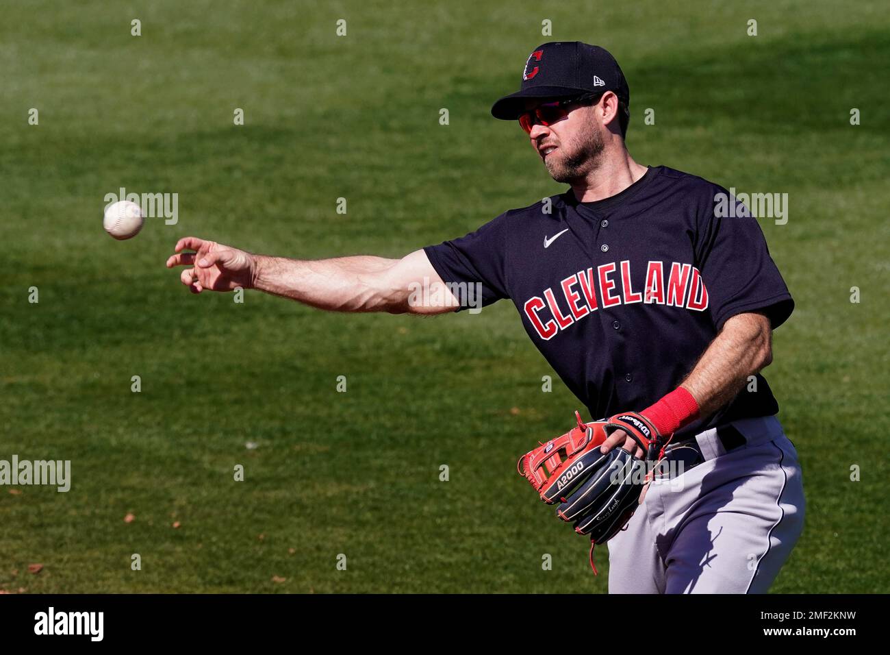 Cleveland Indians' Mike Freeman throws during the fifth inning of a ...