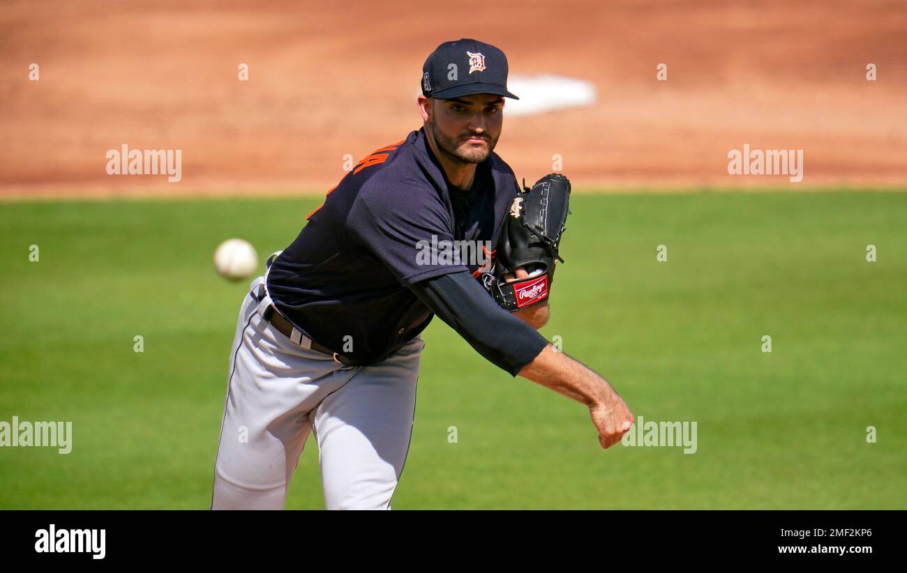 Detroit Tigers' Bryan Garcia delivers during the third inning of a ...
