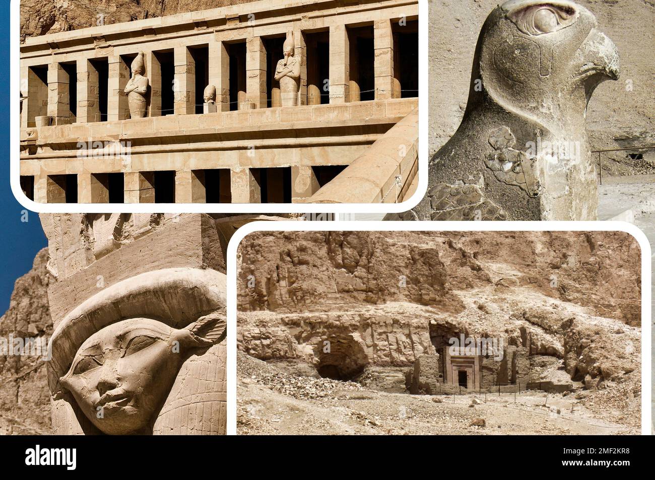 The mortuary temple of Queen Hatshepsut in Deir el-Bahri (Egypt) is one ...