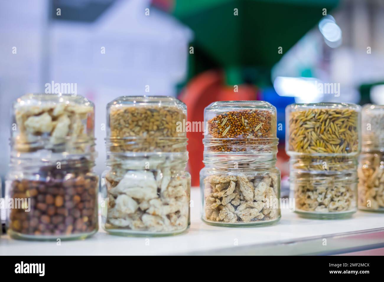 Different kinds of pelleted compound feed, fodder - food for domestic ...