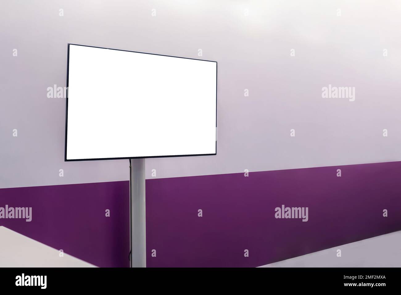 Multimedia empty white wall display at exhibition, museum - mockup ...