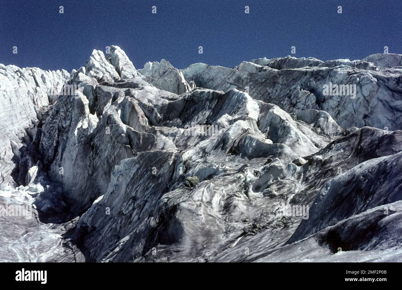 Detail of the Morteratsch Glacier, Bernina Range, Engadin, Graubünden ...