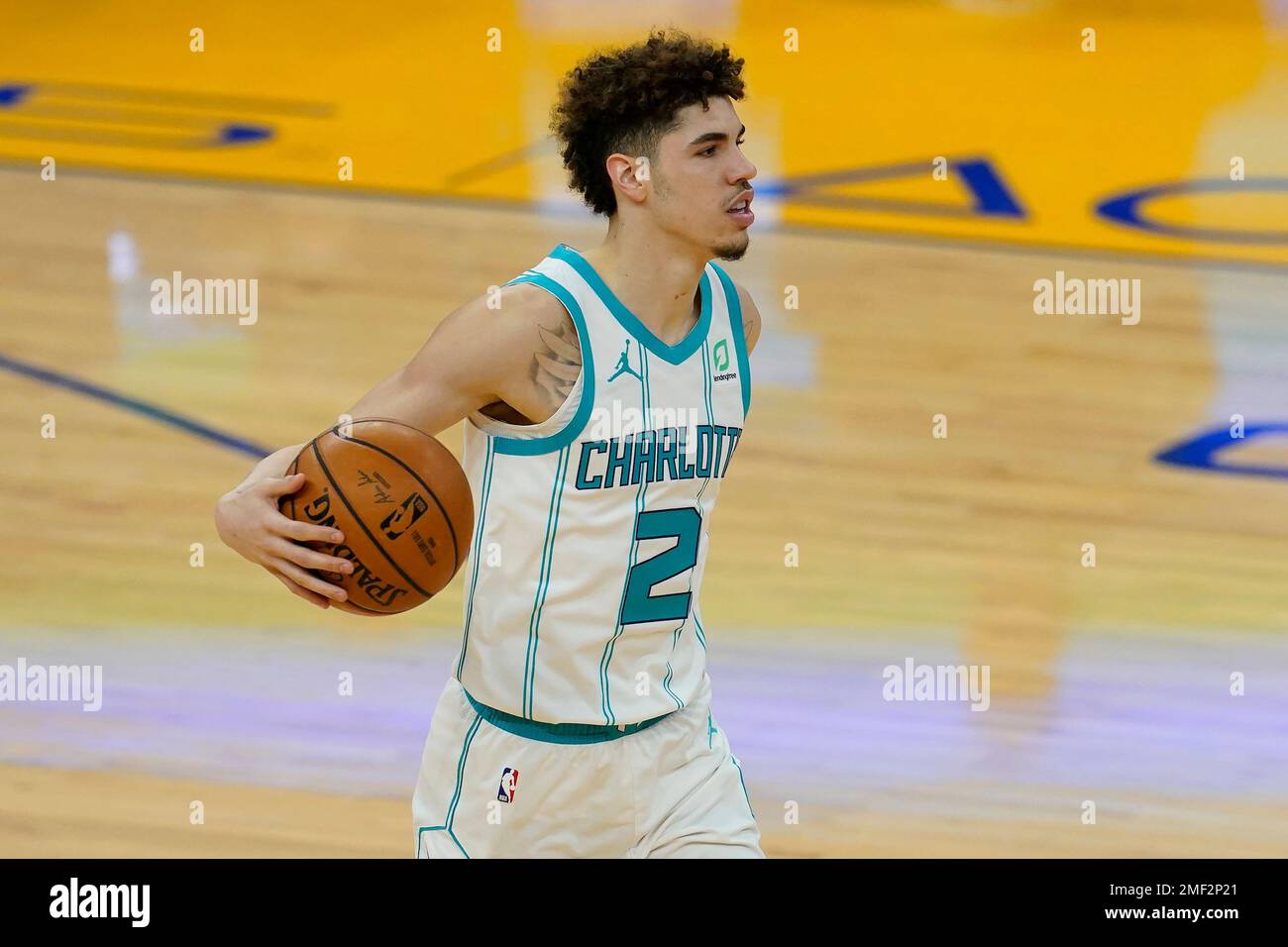 Charlotte Hornets guard LaMelo Ball during an NBA basketball game ...
